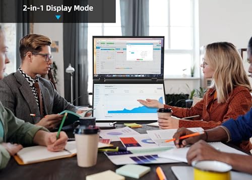 Virzen Triple Screen 15.6" Portable Foldable Monitor Dual Screen with VESA Extender 1080P FHD IPS for Laptop PC 360°Rotation Kickstand for Windows MAC OS Smartphone,PS5,Switch