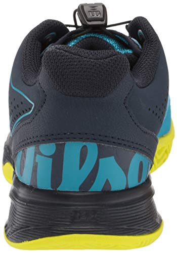 Wilson KAOS Junior QL Tennis Shoe, Barrier Reef/Navy Blazer/Lime Popsicle, 4.5 US Unisex Big Kid