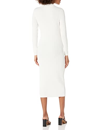The Drop Women's Chantal Fitted Cutout Rib Midi Sweater Dress, Ivory, S