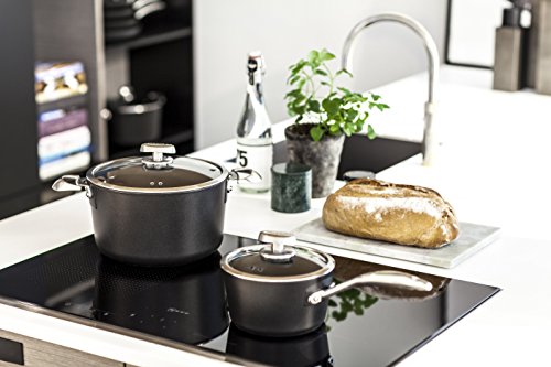 SCANPAN Pro IQ 3 qt Covered Saucepan - Easy-to-Use Nonstick Cookware - Dishwasher, Metal Utensil & Oven Safe - Made by Hand in Denmark