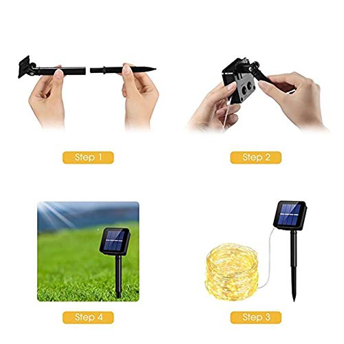 TYXWZL Solar String Garden Lights10m Solar Copper Wire Fairy String Lights for Patio Garden Home Wedding Party Waterproof Color Light [Energy Class A+++]