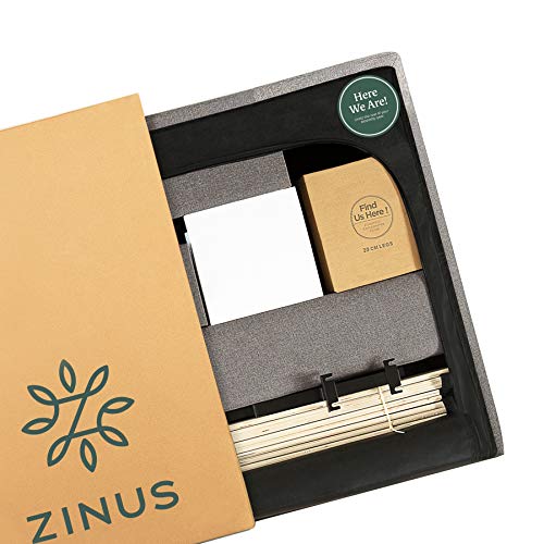 ZINUS Benton Upholstered Platform Bed Frame with Wingback Headboard / Mattress Foundation / No Box Spring Needed / Wood Slat Support / Tufted Headboard, Queen