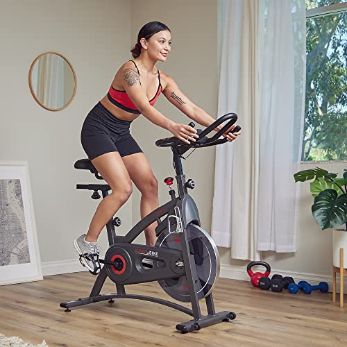 Sunny Health & Fitness Endurance Premium Magnetic Resistance Interactive Indoor Cycling Exercise Bike with Exclusive SunnyFit® App Enhanced Bluetooth Connectivity - SF-B1877SMART Gray