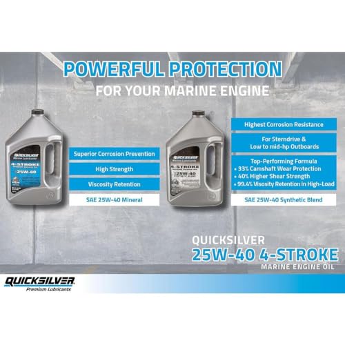 Quicksilver by Mercury Marine 25W-40 Synthetic Marine Engine Oil, 1 Gallon
