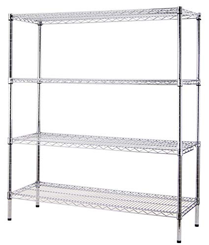 Regal Altair 24" Deep x 24" Wide x 74" High 4 Tier Chrome Wire Shelving Kit | NSF Commercial Storage Rack Unit
