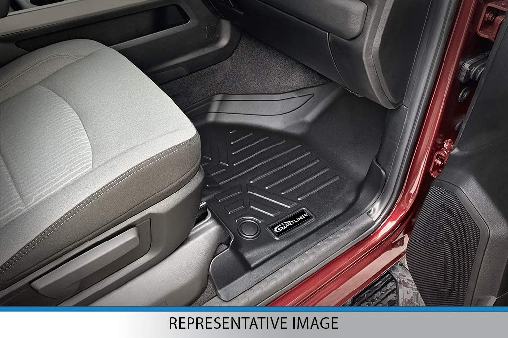 SMARTLINER Custom Fit Floor Mats 2 Row Liner Set Black for 2015-2016 Ford Explorer Without 2nd Row Center Console