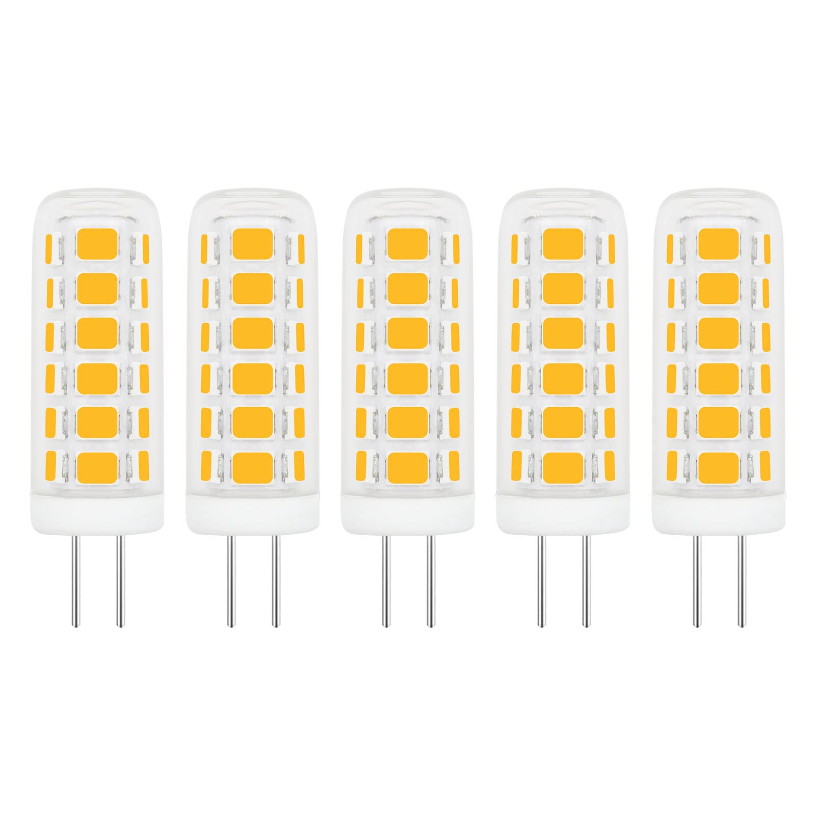 TZHILAN G4 LED Light Bulb 120V Dimmable, Brighter with Glass Cover, 2.5W Bi Pin Base Mini Lamp Warm White 3000k Equivalent 25W Halogen Bulb Replacement Pack of 5