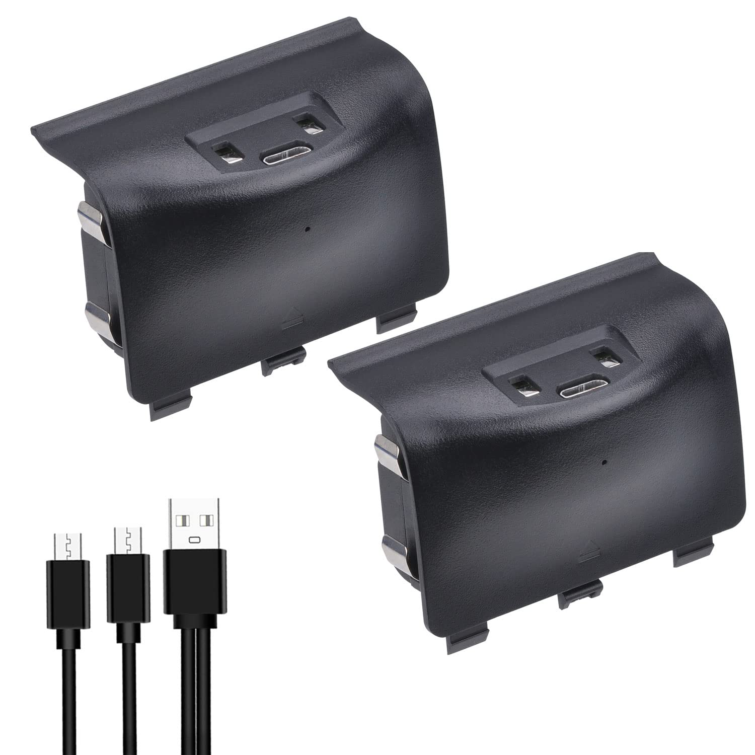 Tectra Rechargeable Battery Pack for Xbox One, 2X 1400mAH Controller Battery Play and Charge Kit for Xbox One/One X/Elite with Charging Cable