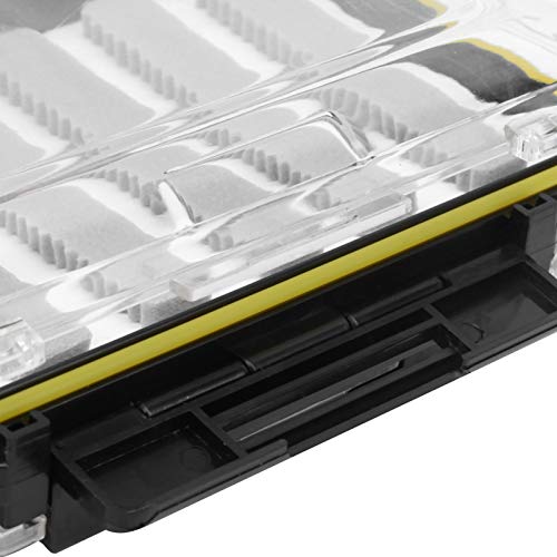Ueohitsct Fly Fishing Box ABS Two‑Sided Transparent Lures Storage Case Fishing Gear Accessories