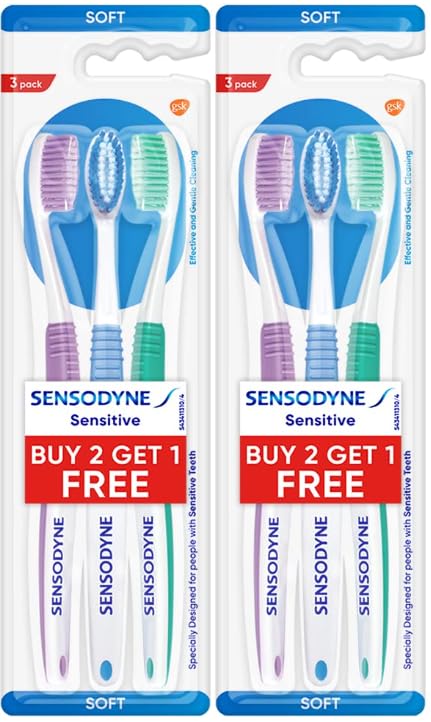 Sensodyne Sensitive Toothbrush, Soft (Color May Vary) - Pack of 6
