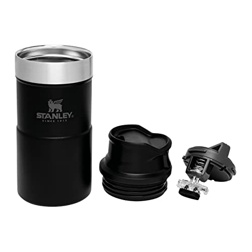 STANLEY Trigger Action Travel Mug 0.25L - Keeps Hot For 3 Hours - BPA-Free - Thermal Mug For Hot Drinks - Leakproof Reusable Coffee Cup - Dishwasher Safe - Matte Black