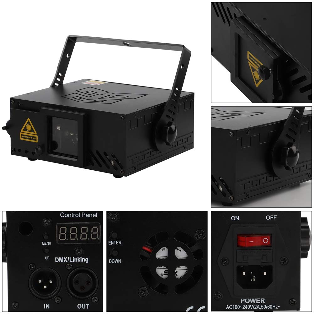 U`King DJ Disco Party Lights RGB Stage Lighting Beam Light Animation 3D Laser Patterns with DMX512 Sound Activated Remote Control for Festival Bar Nightclub Wedding Live Show Church