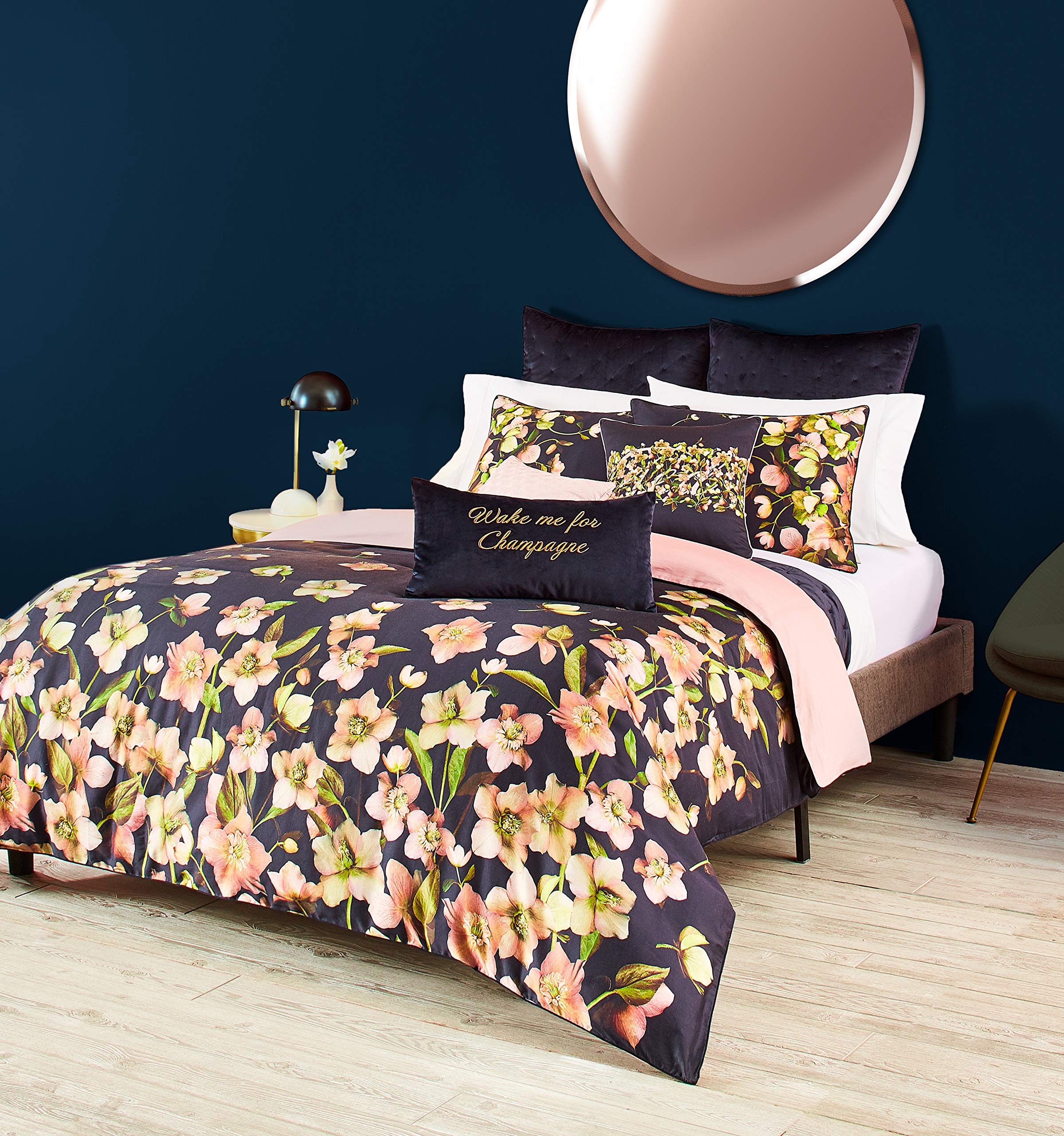 Ted Baker Aboretum Cotton 3 Piece Set with Shams, Full/Queen, Navy Comforter