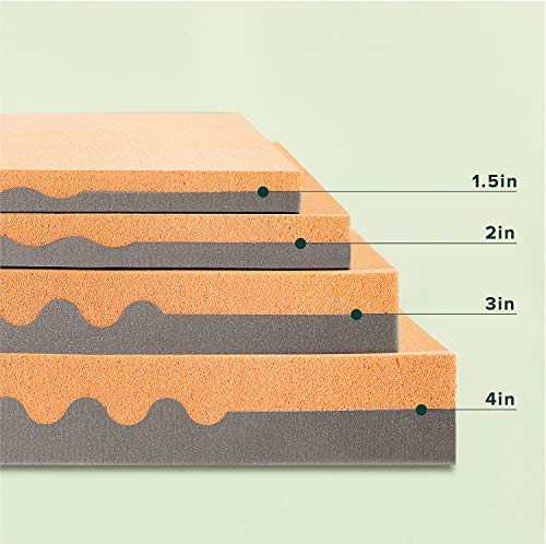 ZINUS 4 Inch Copper Pressure Relief TorsoTec Memory Foam Mattress Topper / Cooling Copper and Gel Formula, Twin