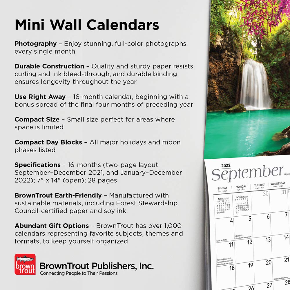 Sunrise Sunset 2022 7 x 7 Inch Monthly Mini Wall Calendar, Nature Photography Science