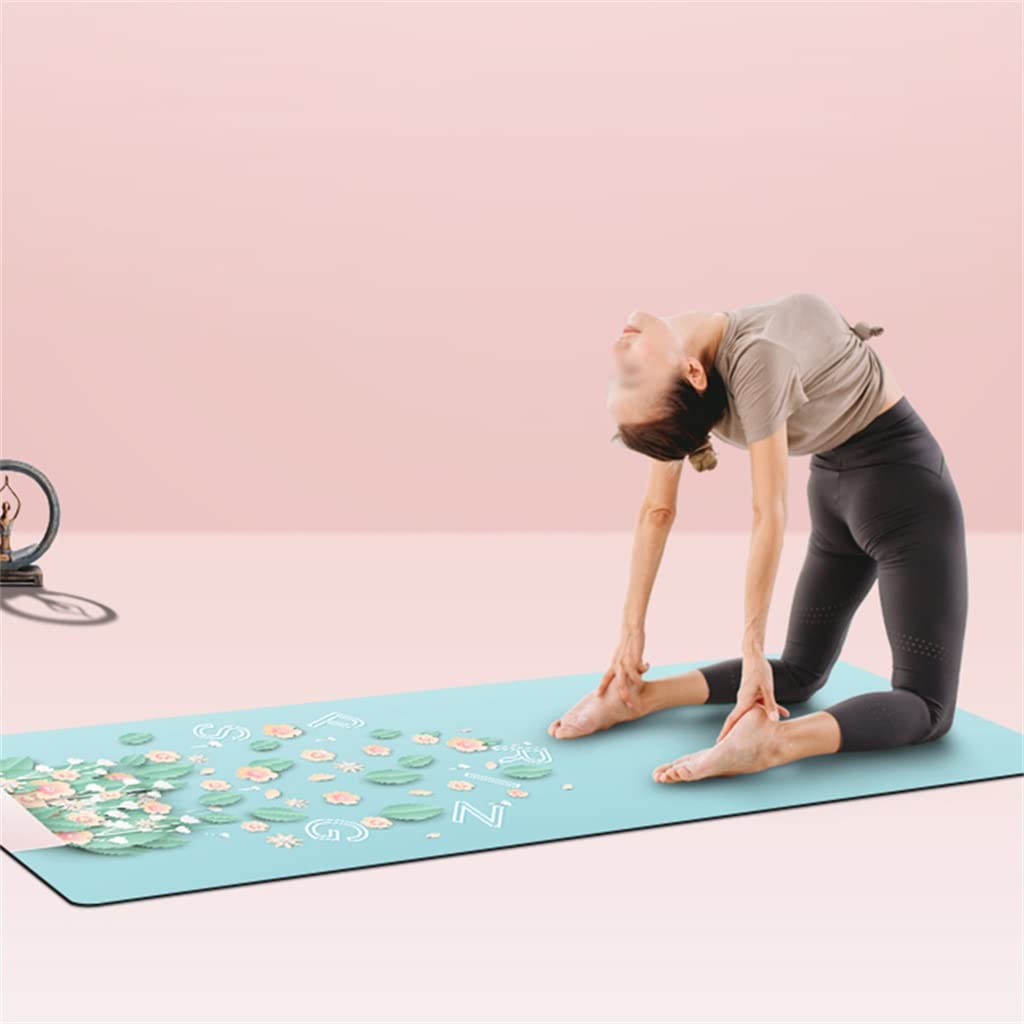 SHZBCDN TPE Rubber Yoga Mat Portable Folding Fitness Mat with Position Line Blanket (Color : B, Size : 186 * 68cm)