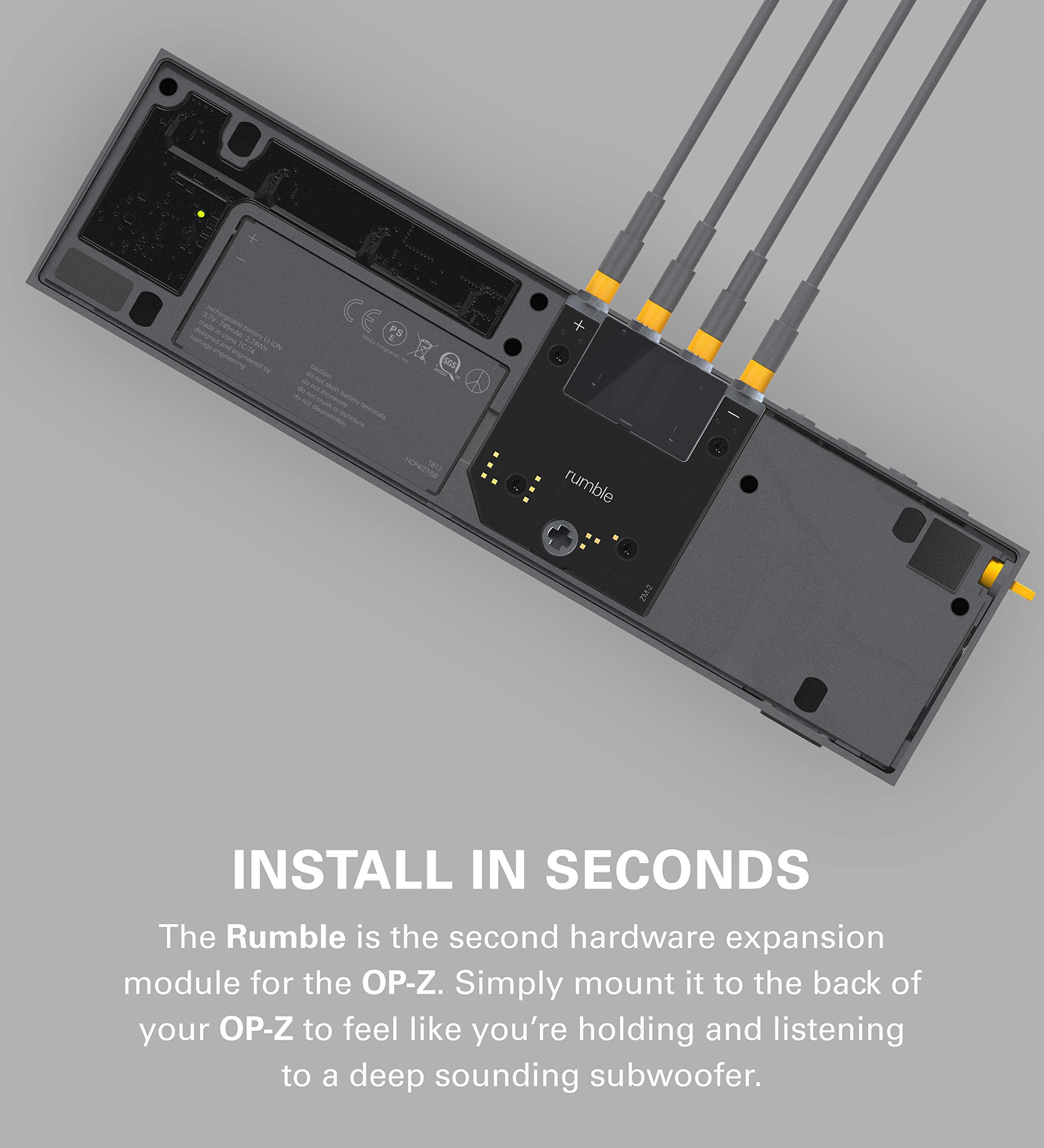 teenage engineering ZM-2 rumble expansion module accessory kit with silent metronome for OP-Z portable synthesizer and multimedia sequencer