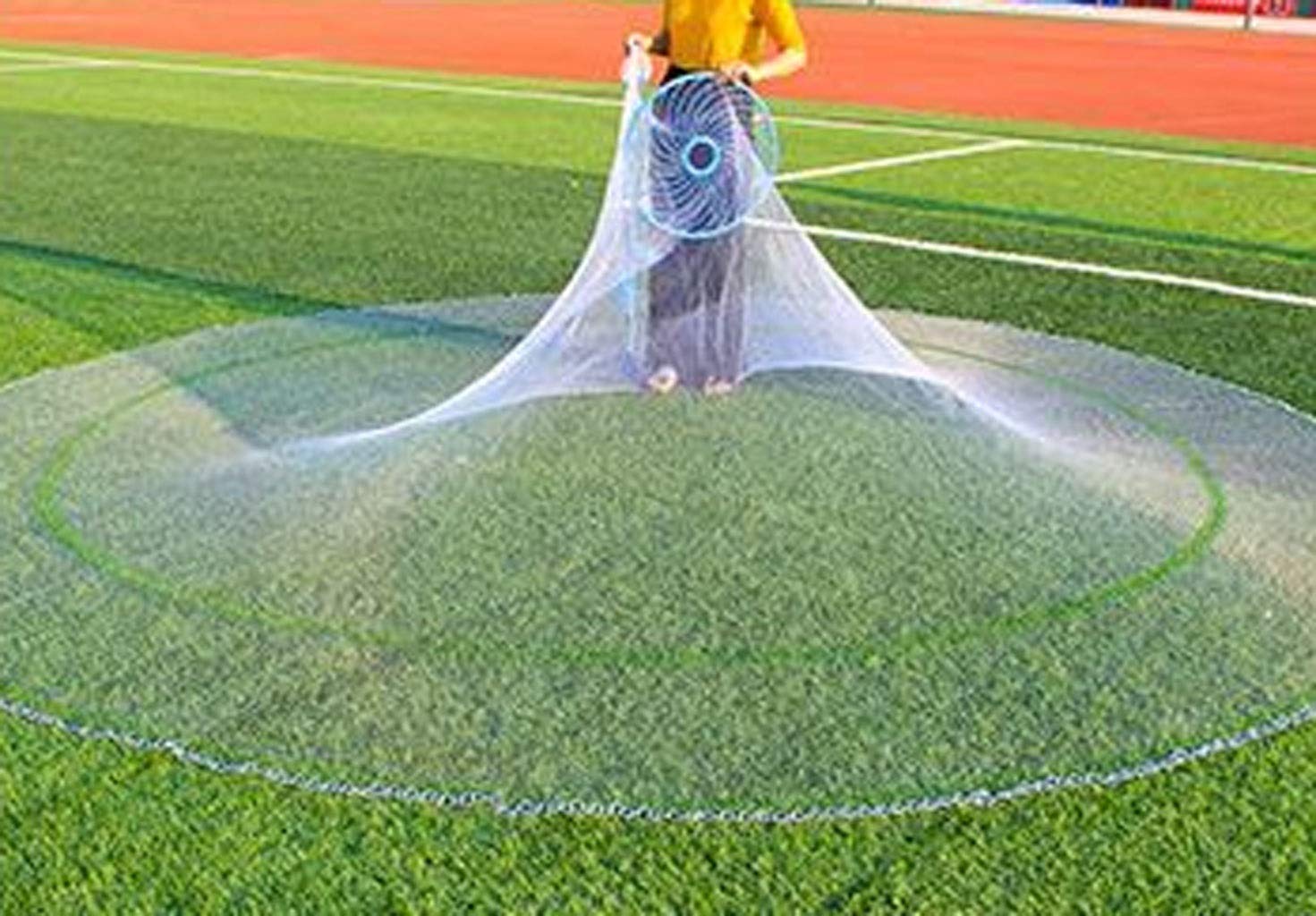 Zjnhl Fishing Equipment/Hand Throwing Automatic Fishing Nets (Size : Height 2.1m Iron Chain) (Size : Height 2.7m Iron Chain)