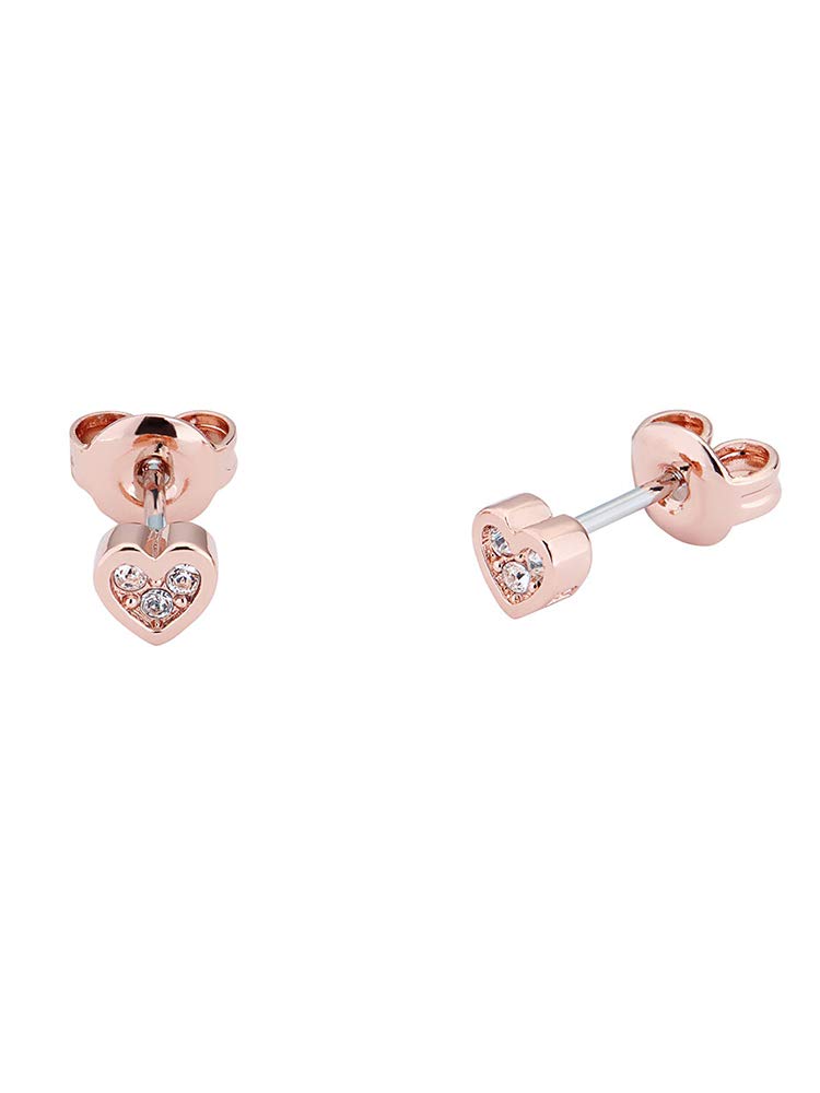 Ted Baker Neena Nano Heart Stud Earrings - Silver or Rose Gold Tone Options