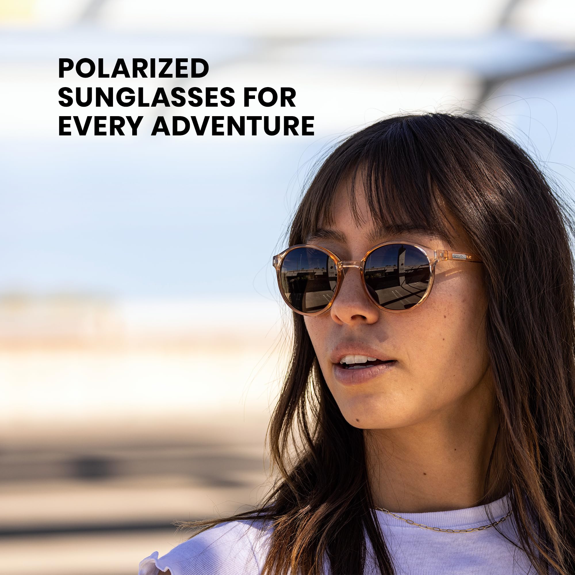 Suncloud Low Key Polarized Sunglasses, Crystal Peach/Polarized Brown, One Size