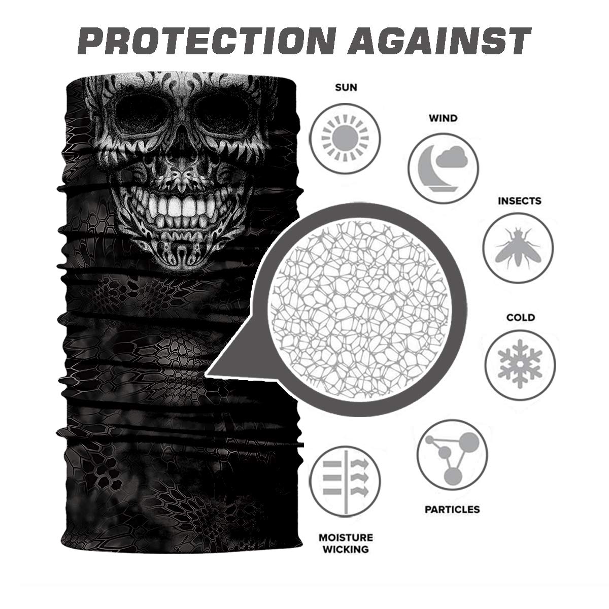 Seamless Neck Gaiter Shield Scarf Bandana Face Mask Seamless UV Protection for Motorcycle Cycling Riding Running Headbands
