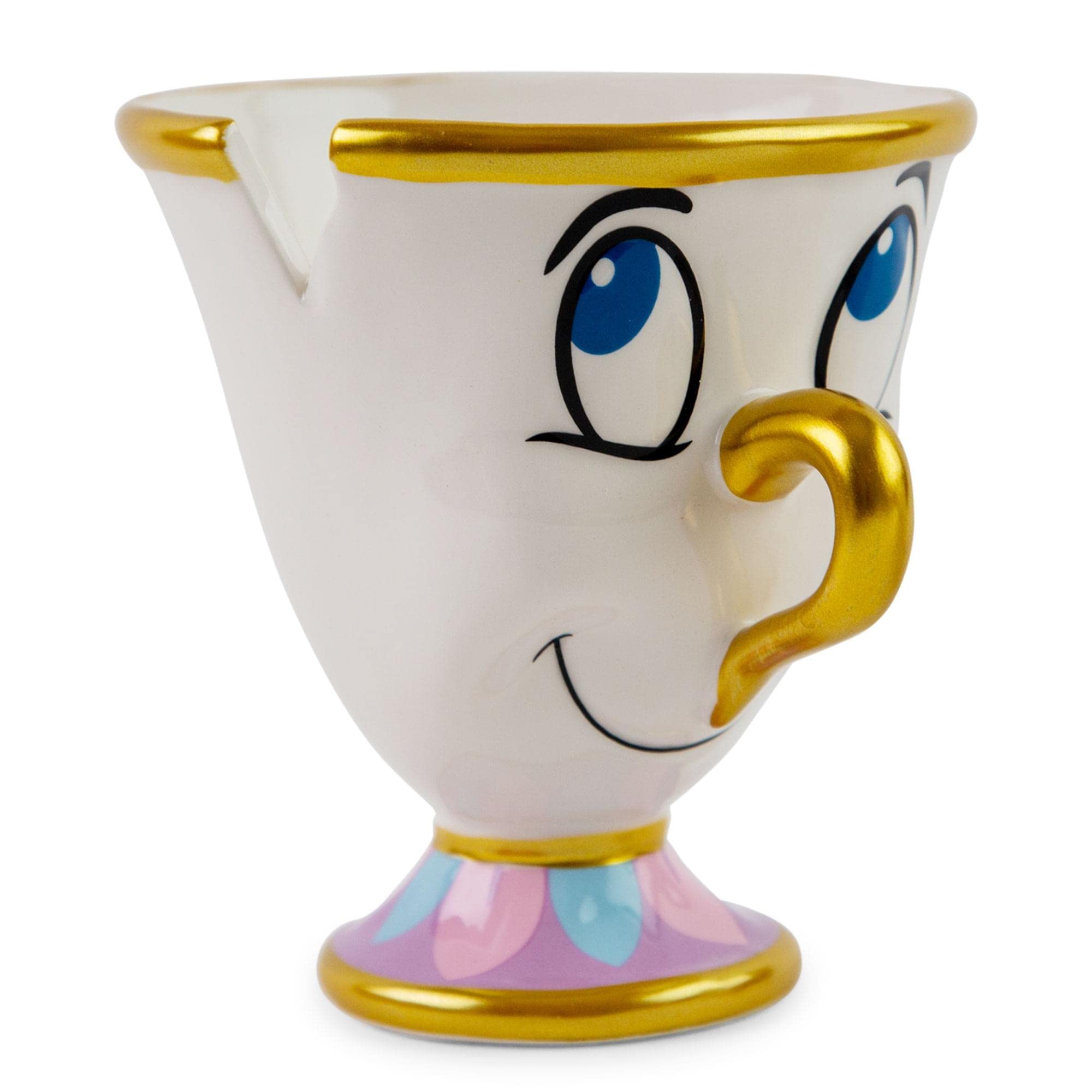 Silver Buffalo Disney Beauty and the Beast Chip Gold Metallic Trim Ceramic 3D Sculpted Mug, 20 Ounces