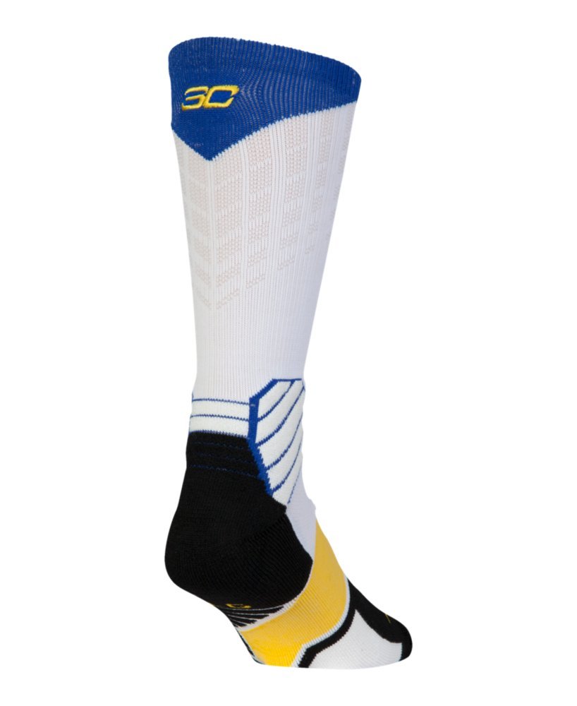 Under Armour Youth Basketball Curry Crew Socks, 1-Pair , White/Royal , Small