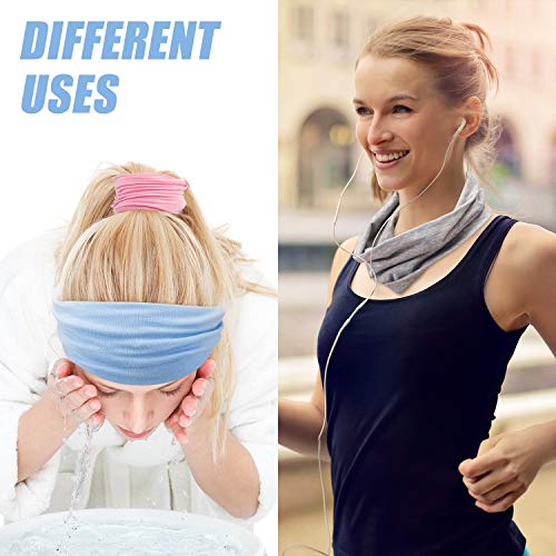 WILLBOND 10 Pieces Button Headband Multi-functional Hair Band Ear Protection Holder Soft Headwrap with Buttons for Men Women