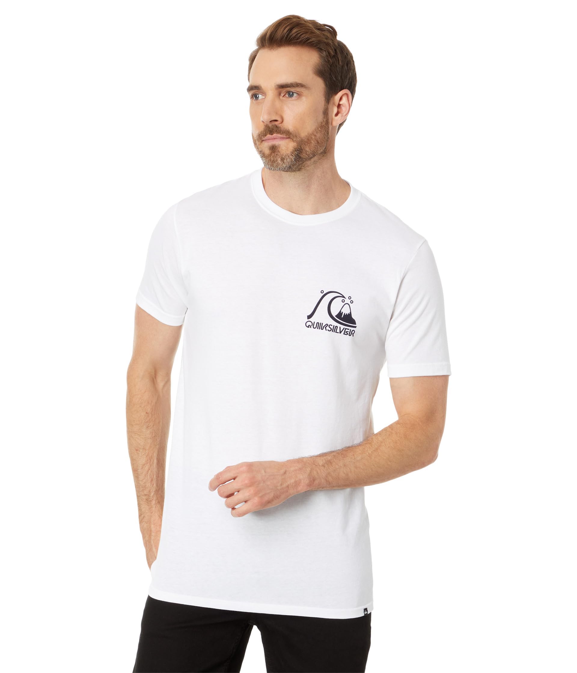 Quiksilver Mens Regular Fit Graphic Tees - The Original (White, Large)