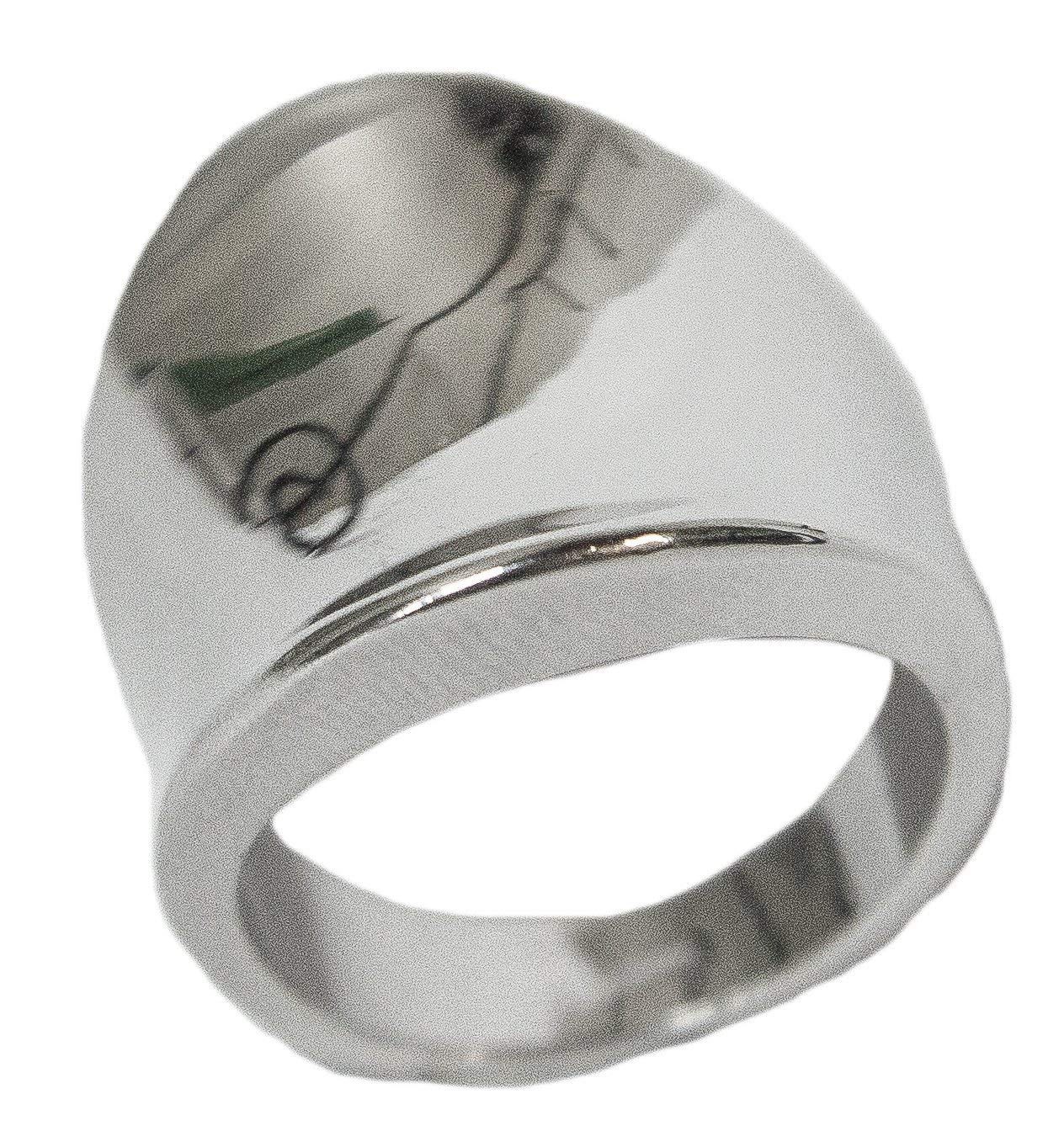 RS Covenant Women's Rhodium Plated Dress Ring Large Mirrored Finish 119 (7)