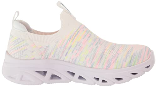 Skechers girls Glide-step Sport -Good Energy Sneaker, White/Multi, 10.5 Little Kid US