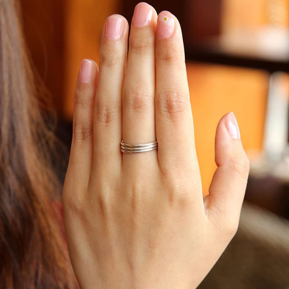 SILBERTALE 8pcs Thin Knuckle Rings for Women Sterling Silver Midi Stacking Ring Set Pinky Thumb Ring Wedding Band Comfort Fit Size 2.5-8.5