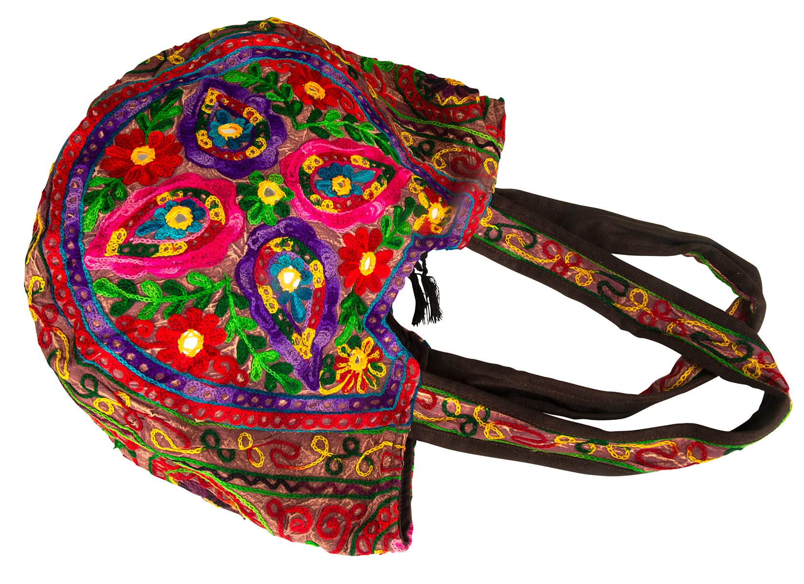 TribeAzure Brown Handmade Floral Shoulder Bag Women Fashion Handbag Tote Casual Summer Spring Top Handle