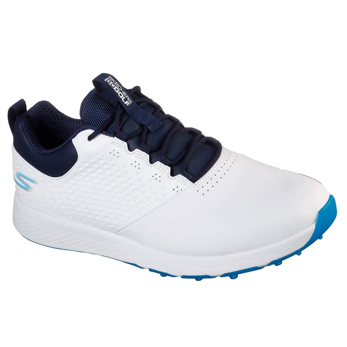 Skechers mens Elite 4 Waterproof Golf Shoe, White/Navy, 13 US