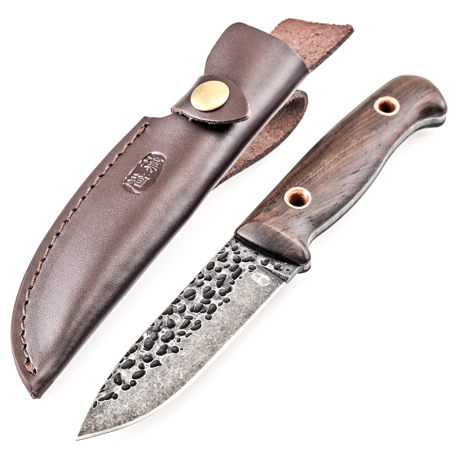 TANSOLE TAN SOLE HX OUTDOORS fixed blade knife with leather sheath for survival camping edc full tang men cowboy knives 8.38 inch
