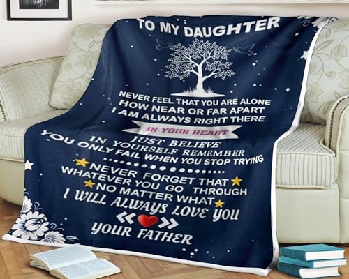 Tree Birds Star Blanket to My Daughter i Will Always Love You Your Father, Blanket Gift for Daughter, Blanket Gift for Christmas
