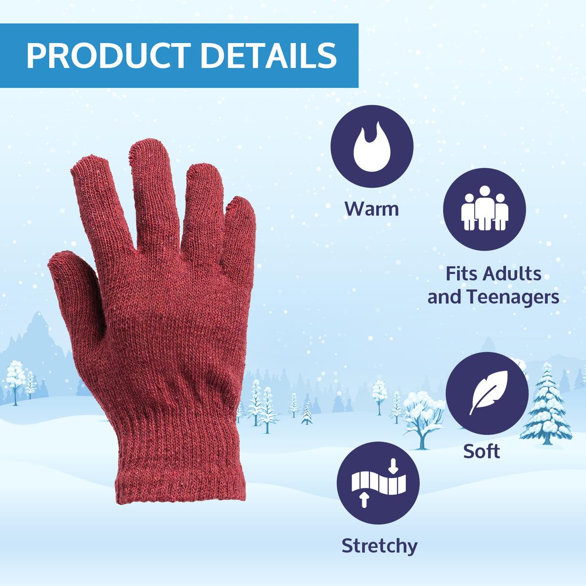 Yacht & Smith 48 Pack Wholesale Bulk Winter Thermal Beanies Skull Caps, Thermal Gloves Unisex (48 Hat & Glove B)