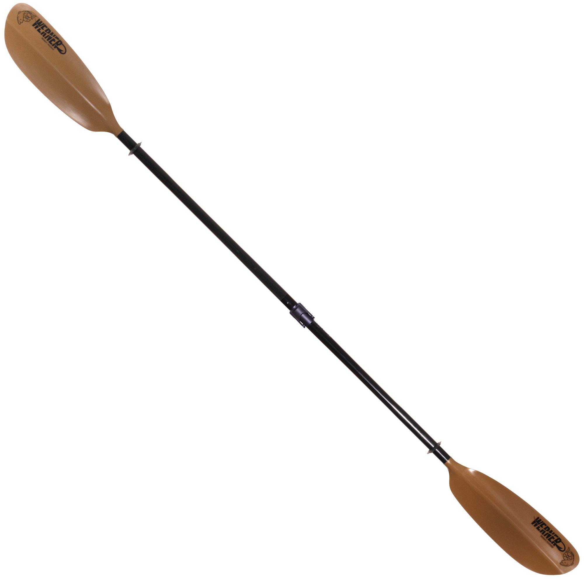 Werner Skagit Hooked Adjustable Fiberglass-Reinforced Kayak Fishing Paddle-Brown-260-280cm