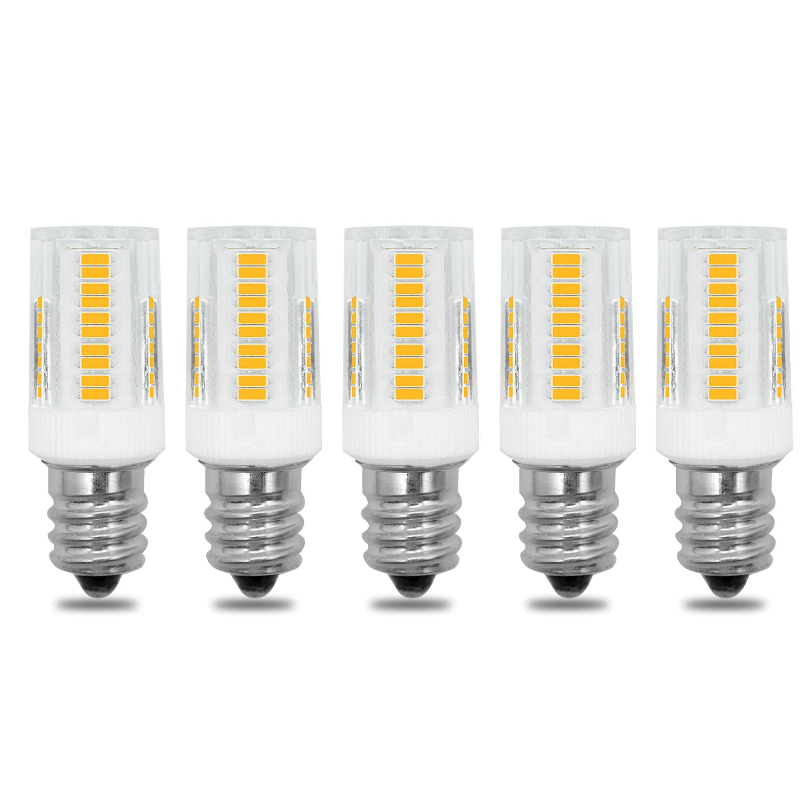 TZHILAN E12 LED Light Bulb Dimmable 2.5 Watt Warm White 3000K 25W Equivalent 200Lumen T5 Edison Candelabra Base AC110V-130V for Home Lighting Chandelier Ceiling Fan Pack of 5