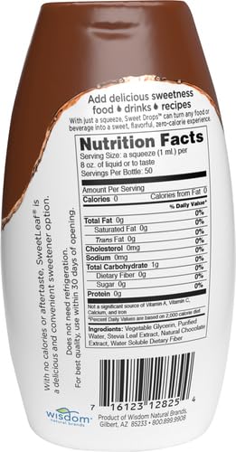 SweetLeaf Sweet Drops Liquid Stevia Sweetener, Chocolate, 1.7 Ounce