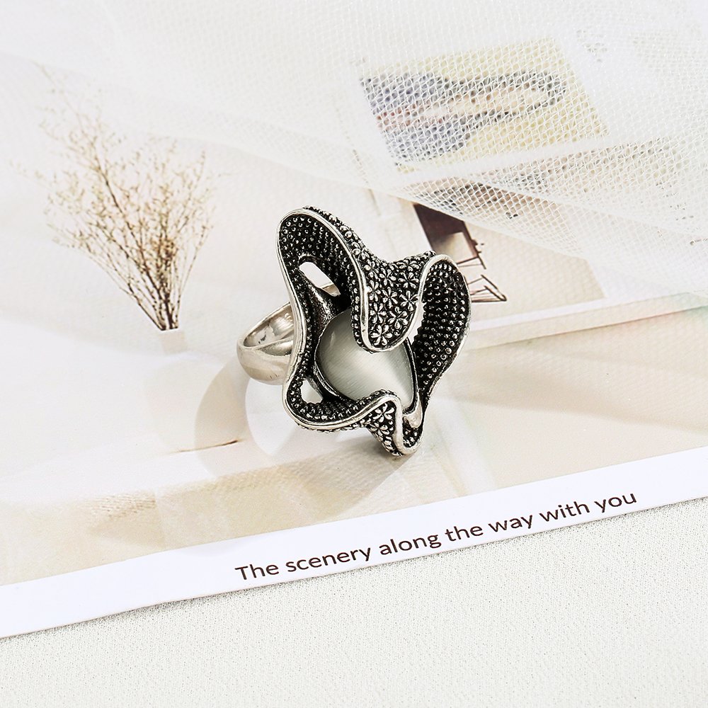 Silver Rings for Women 18K Gold Plated Statement Ring Band Ring Jewelry Gift Size 6
