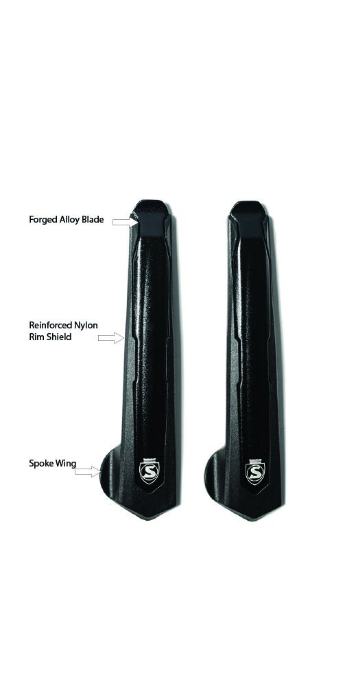 SILCA Tire Levers Premio | Set of Two | Forged Aluminum Minimalist Lever with co-Molded Non Marking Nylon Rim Protection | Bicycle Tire Levers