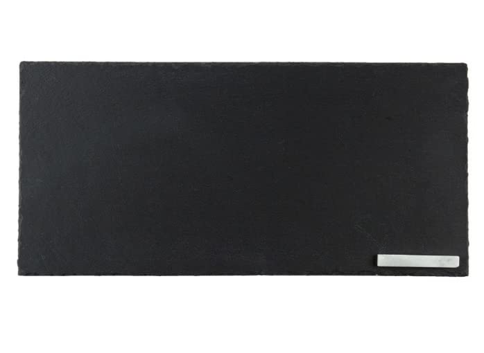 Slate Serving Set | 8 Pieces - 1 Black Slate 15X7.5 Serving Board with Soapstone, 2 Ceramic Ramekins, 3 Cheese Knives with Wooden Handles and 1 Wire Basket | Charcuterie, Appetizers, Desserts