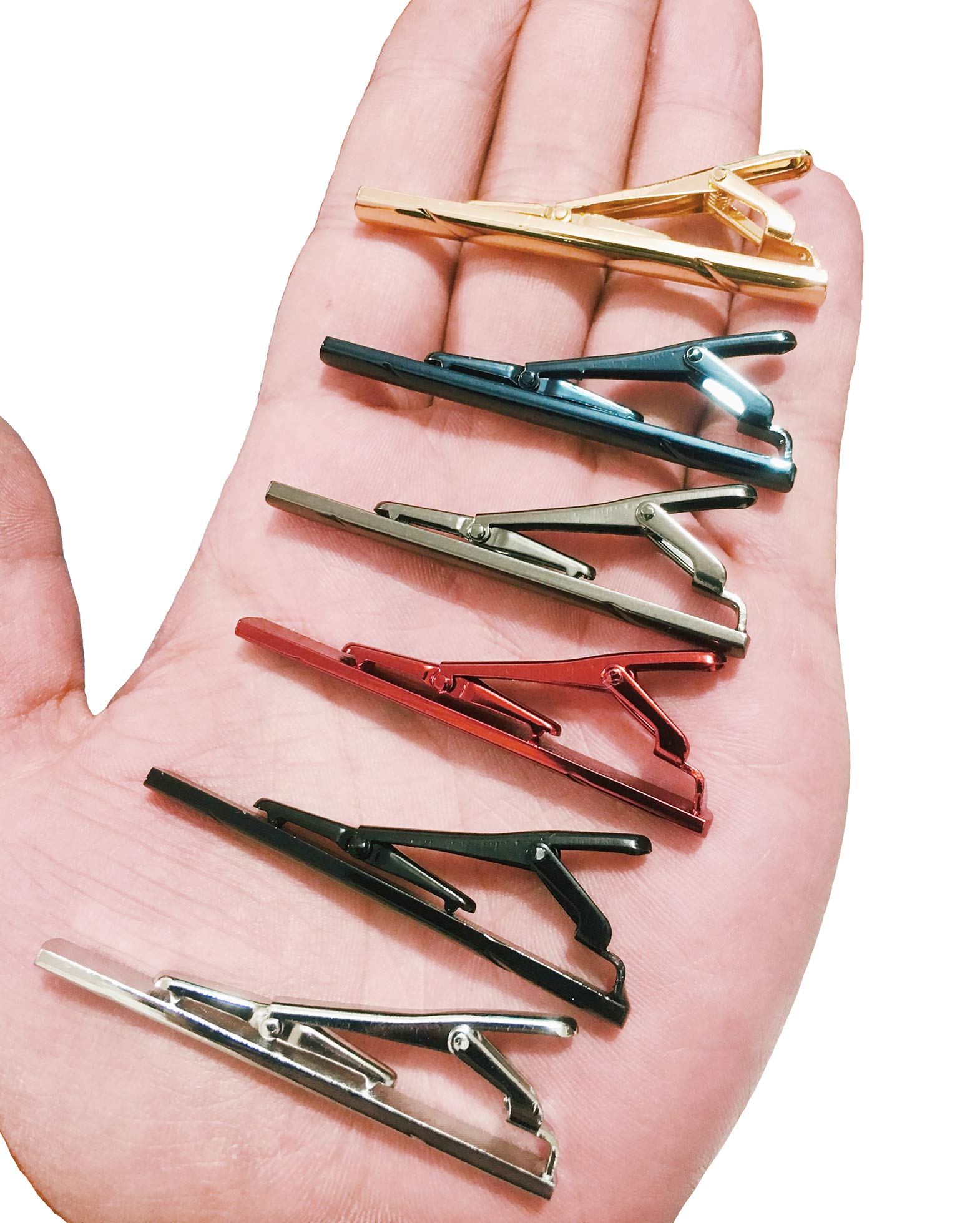 Tornito 6Pcs Tie Clips Set for Men Tie Bar Clip Set for Regular Skinny Ties Necktie Wedding Business Clips for Men