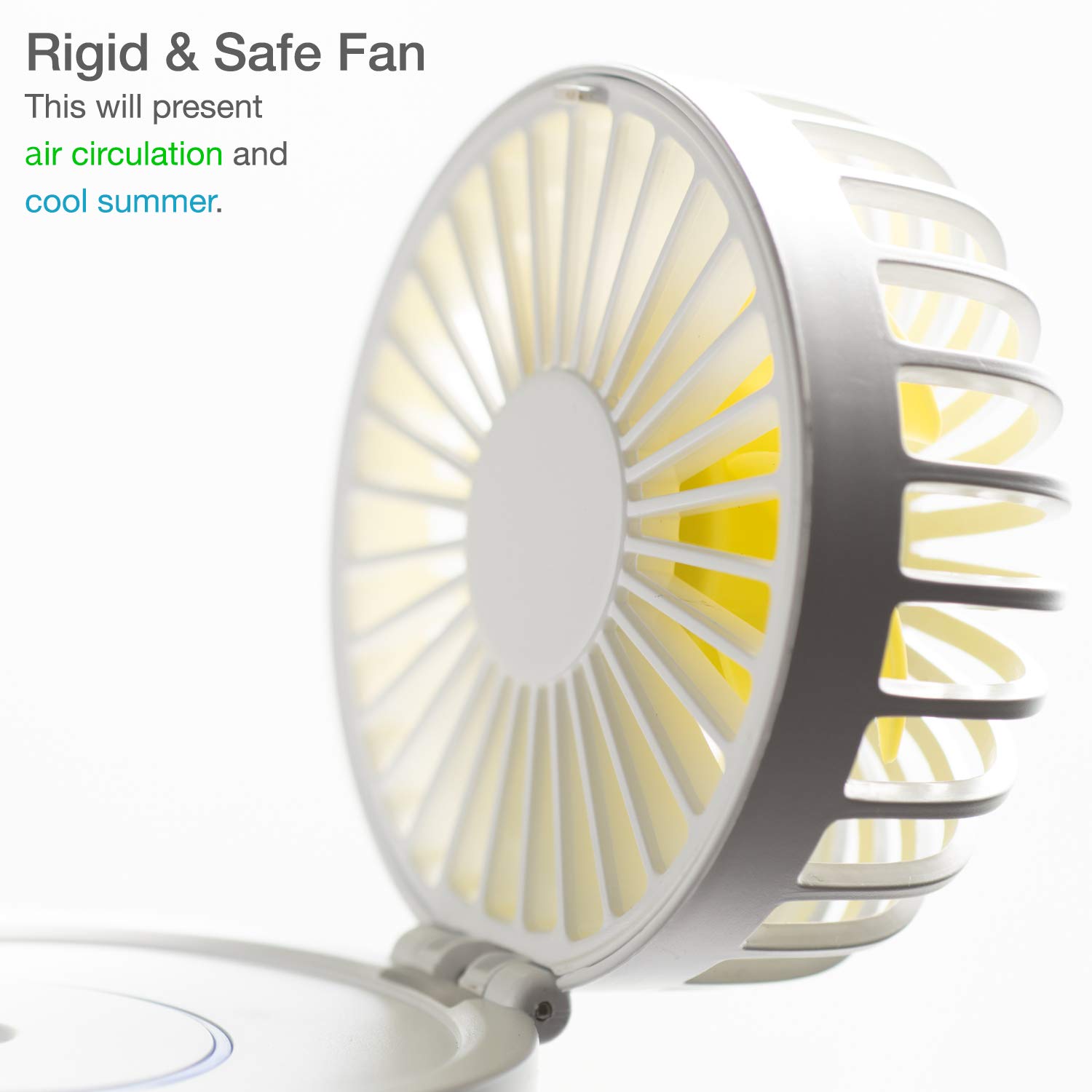 Sciobella Mini Portable Cool Mist Humidifier with Fan for Bedroom Office Desk Travel Car Hotel 400ml 2 Mist Mode 7 LED Night Light 3 Fan Speed Setting USB Rechargeable Auto Shut-off