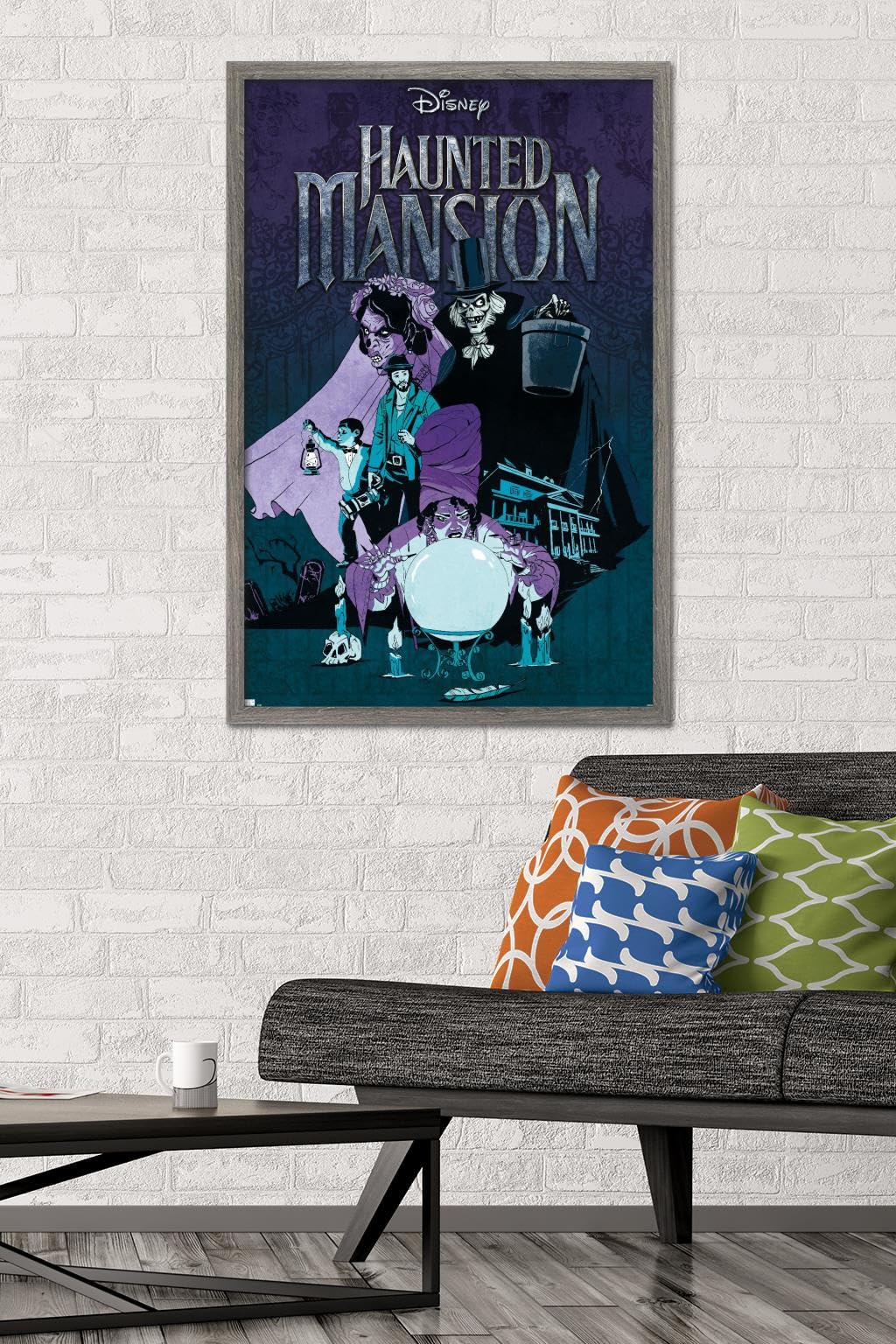 Trends International Disney Haunted Mansion - Group Wall Poster, 22.375" x 34", Barnwood Framed Version