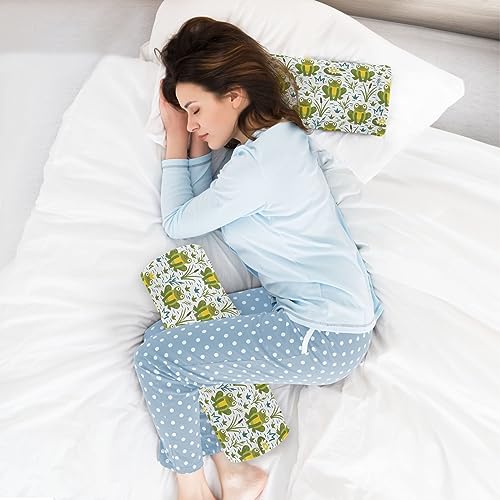 Vnurnrn Funny Frogs Neck Support Pillow Round Neck Roll Bolster Cylinder Pillow Cervical Pillows Memory Foam Pillow for Leg Knee Back Head Support for Gifts Camp Study Work