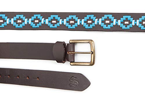 Shires Adults Criollo Polo Belt Turquoise/White 40"