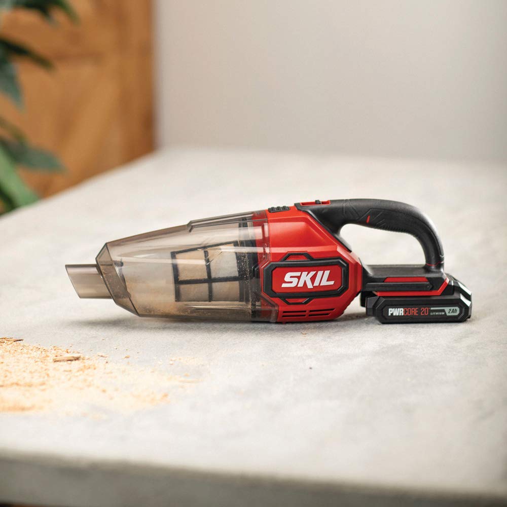 SKIL PWRCore 20V Handheld Vacuum, Includes 2.0Ah Lithium Battery and PWRJump Charger - VA593602