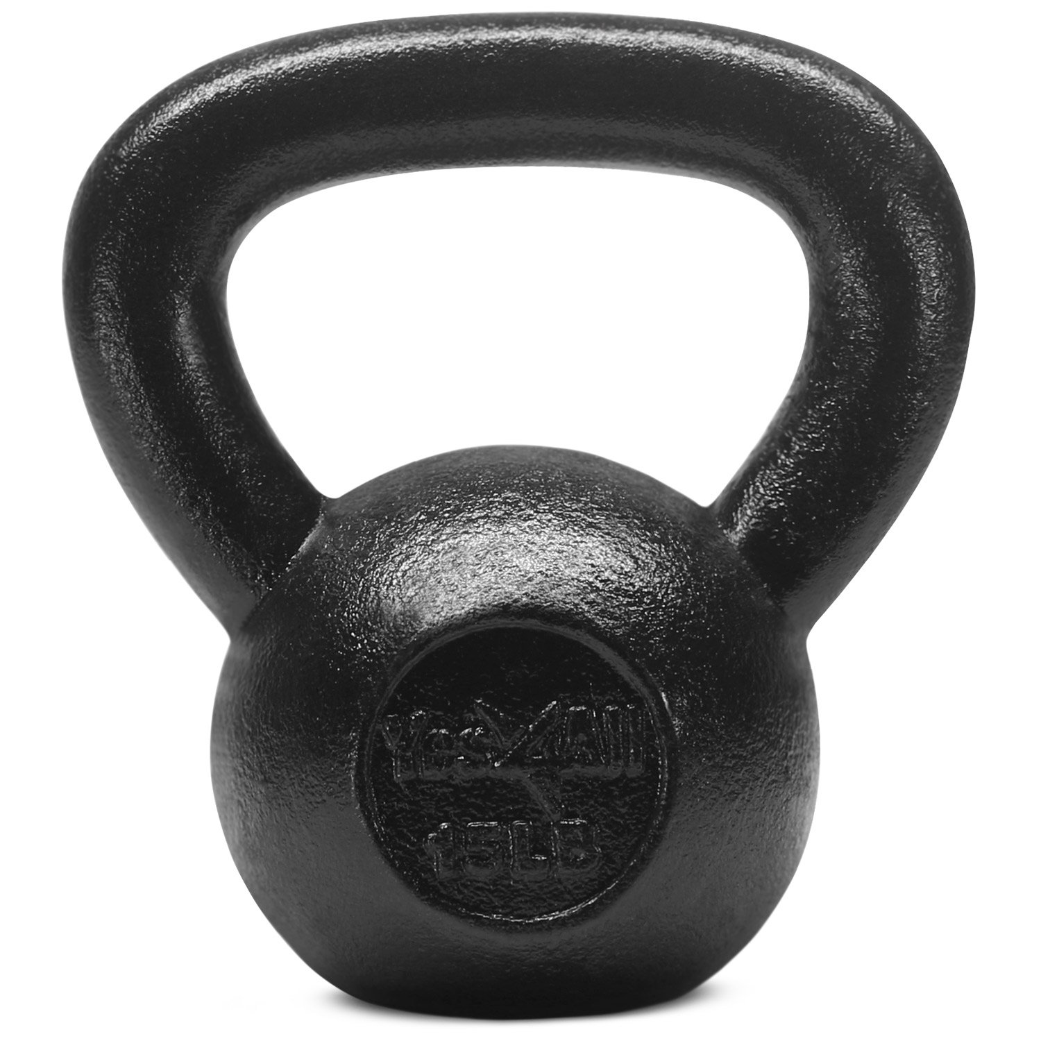 Yes4All Solid Smooth Powder Coated Cast Iron Kettlebell weight Set of Weight 15+20+25lbs